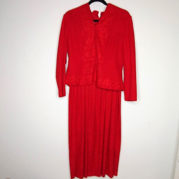 karin stevens | Dresses | Karin Stevens Red Mock 2piece Dress | Poshmark